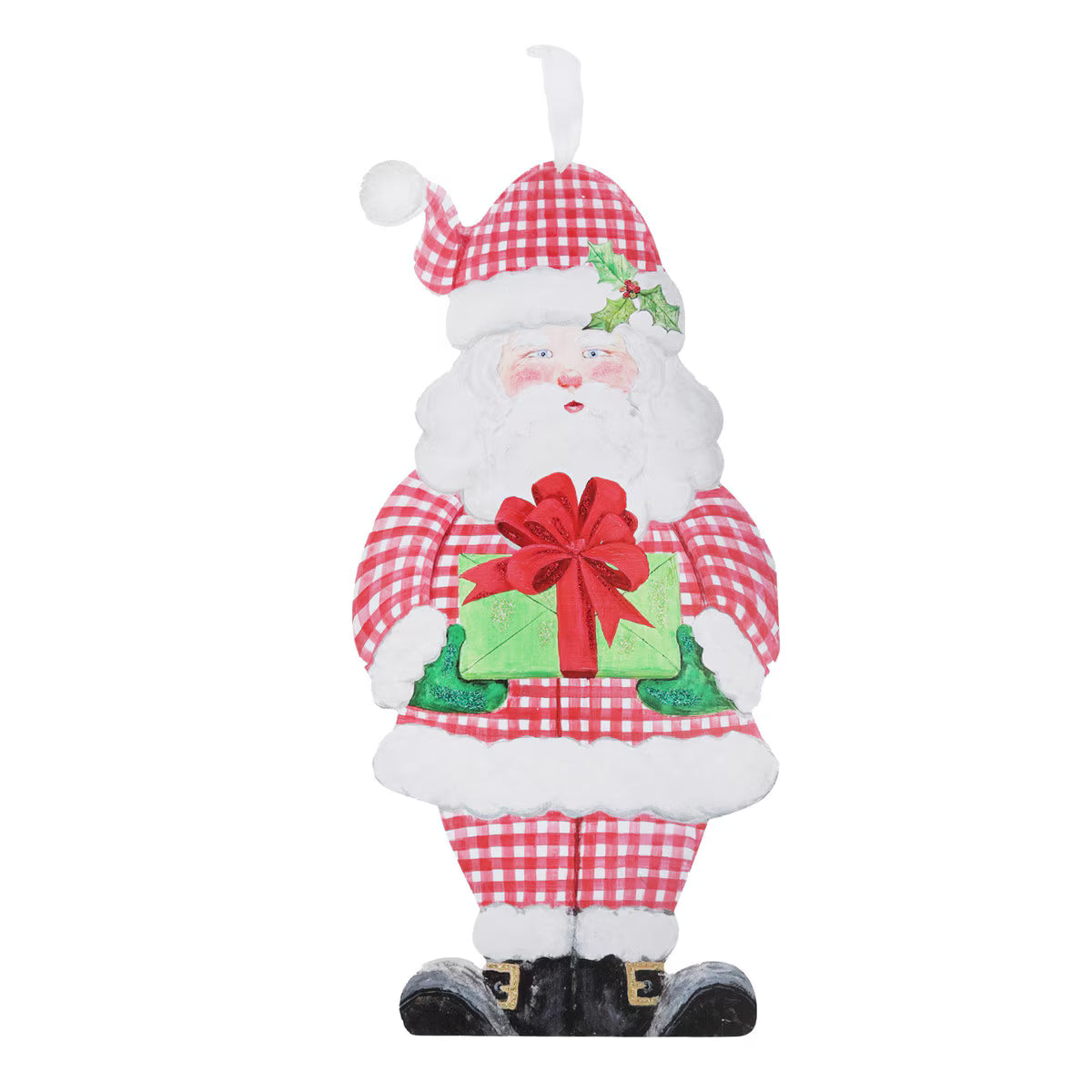 Gingham Santa PVC Door Hanger – Black Sheep Boutique